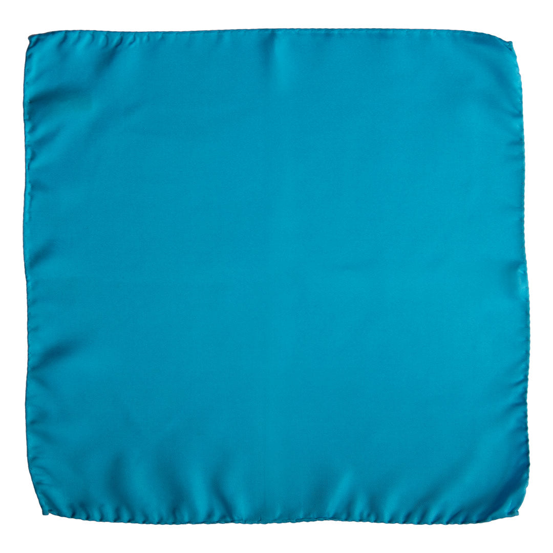 Man Solid Turquoise Vintage Silk Pocket Square POCV715