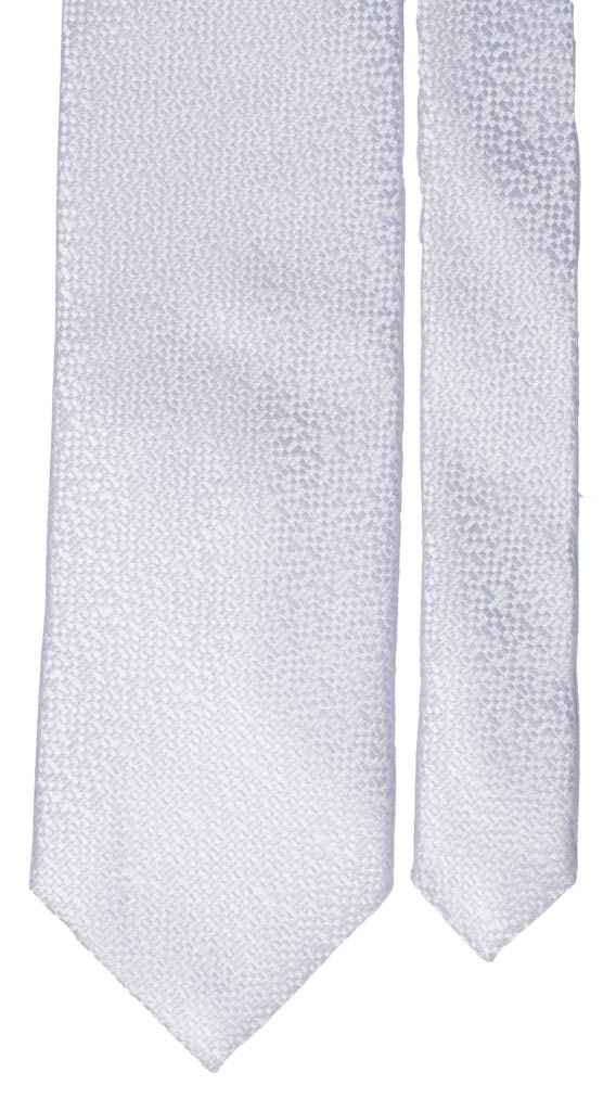 Man Iridescent Pearl White Ceremony Silk Tie Tone on Tone Pattern CY98